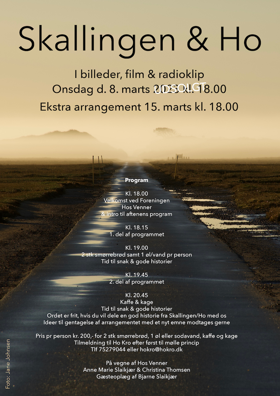 Fortæller om Skallingen og Ho – udsolgt – Ho Kro